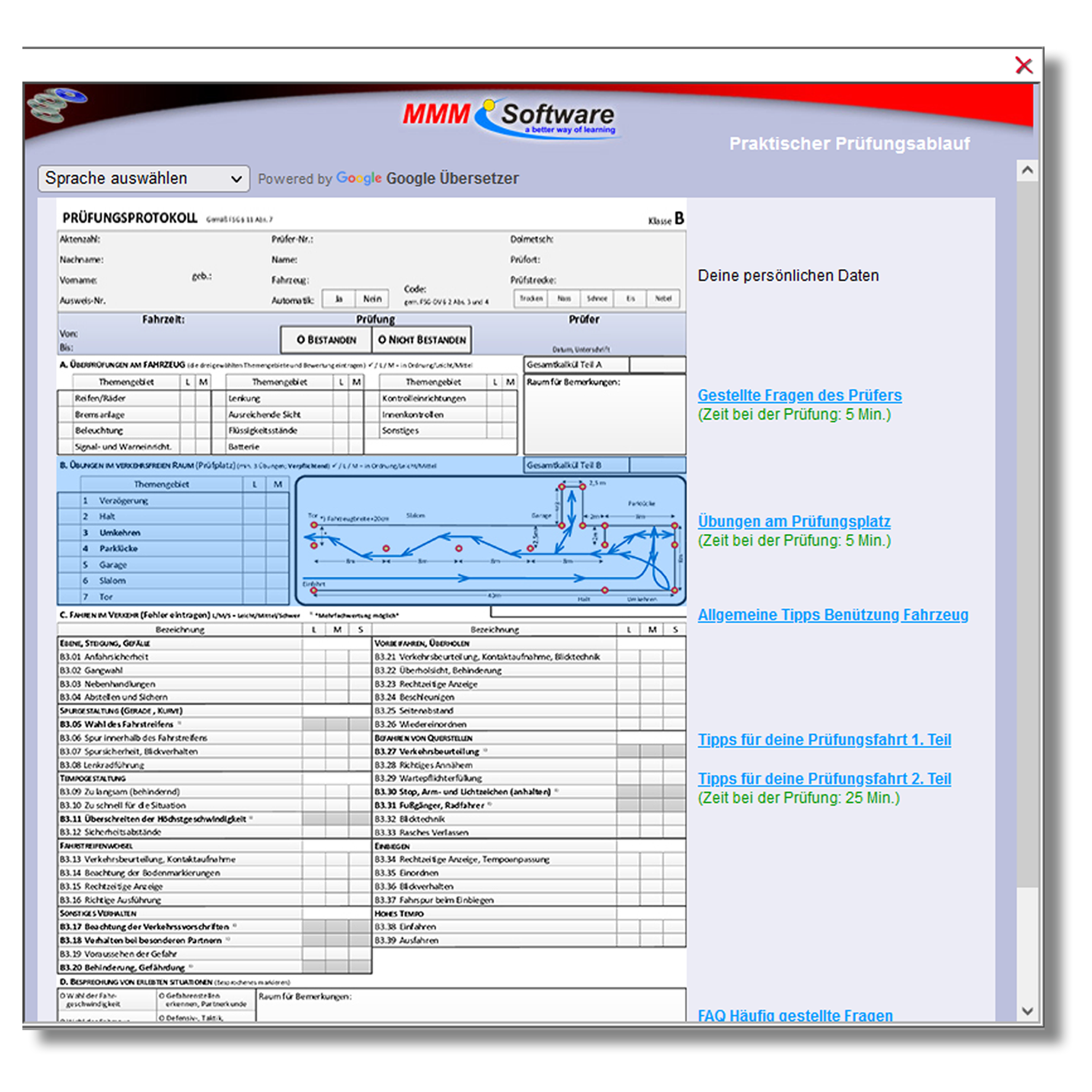 MMM Test Übungs-CD/-USB für alle Klassen – fahrschulshop.at