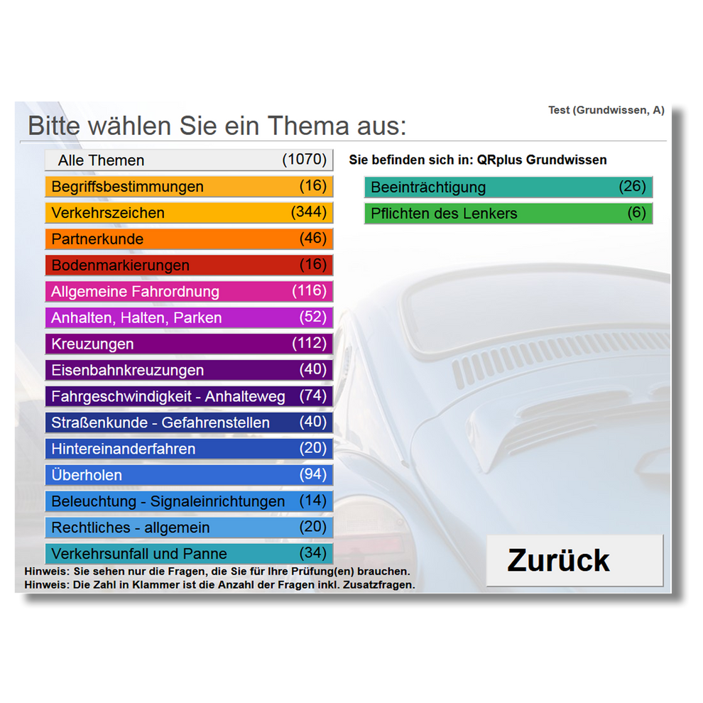 MMM Test Übungs-CD/-USB für alle Klassen – fahrschulshop.at